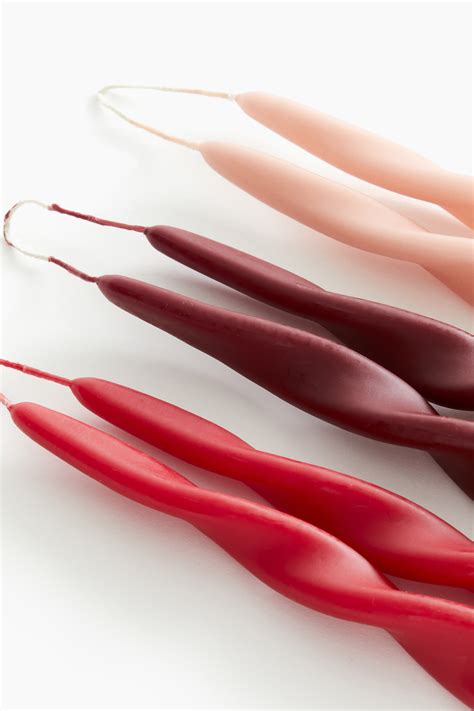 Lot De 6 Bougies Effilées En Spirale Rouge Home Handm Be