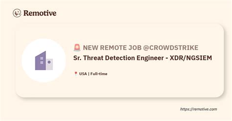 Hiring Sr Threat Detection Engineer Xdrngsiem Crowdstrike