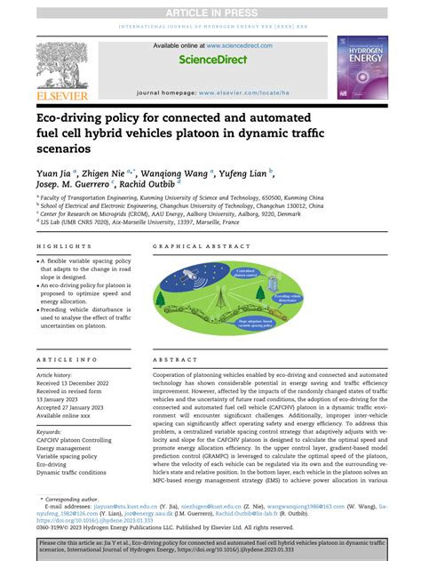Pdf Eco Driving Policy For Connected And Automated Fuel Cell Hybrid