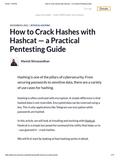 How To Crack Hashes With Hashcat A Practical Pentesting Guide Pdf