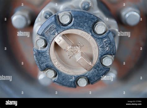 Aisin Locking Differential Switch Diff Lock On The Hub Of A Toyota Stock Photo Alamy