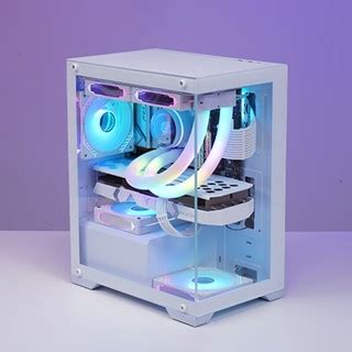 INPLAY Pc Case Gaming Computer Case With Fan White Glass Seaview Palace Mini PC Set Table