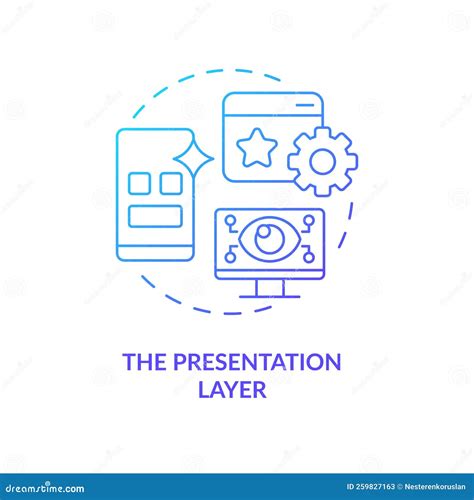Presentation Layer Blue Gradient Concept Icon Stock Vector