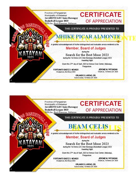 Certificates For The Board Of Judges Pdf