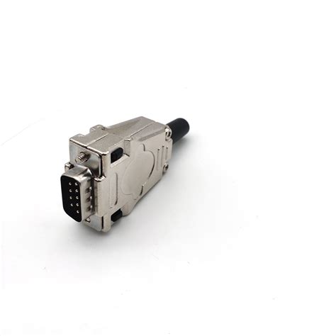 Male 9pins Straight Shielded D Sub Connectors With Crimp Terminal D