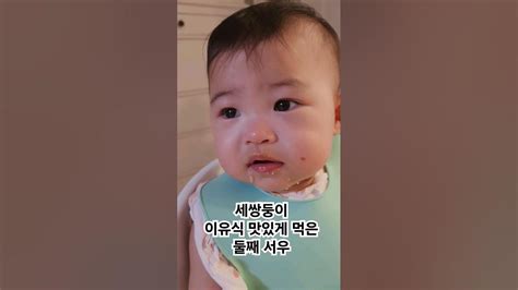 세쌍둥이 이유식 맛있게 먹은 둘째 서우 Youtube