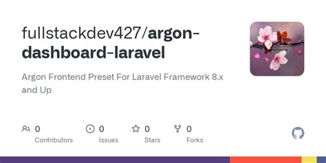 GitHub Fullstackdev Argon Dashboard Laravel Argon Frontend Preset For Laravel Framework