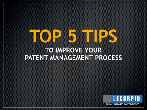 pdf top 5 tips to improve your patent management process pdfslide