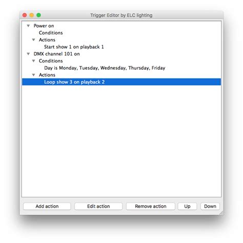 Trigger Editor Elc Lighting Products