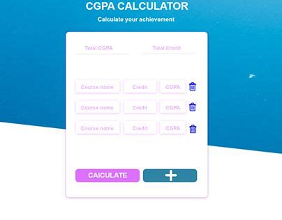 Check Out New Work On My Behance Profile CGPA Calculator Ui Be Net Gallery
