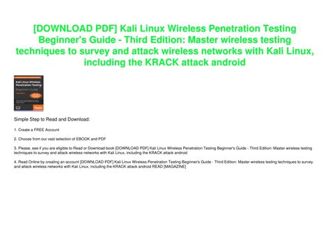 Ppt [download Pdf] Kali Linux Wireless Penetration Testing Beginners Guide Thir