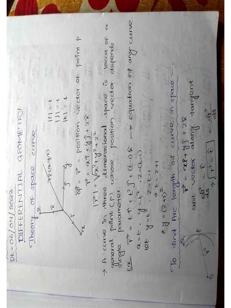 Differential Geometry Notes Pdf