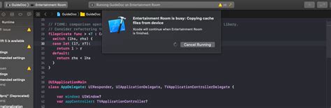 Xcode Stuck On Copying Cache Files From Device Tvos Stack Overflow