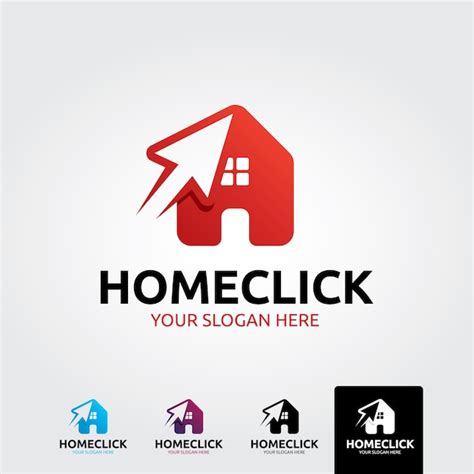 Premium Vector House Click Logo Design Template Illsutration There Are House And Symbol Click