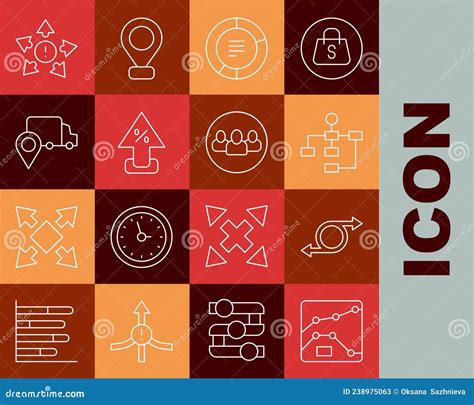 Set Arrow And Hierarchy Organogram Chart On Seamless Pattern Vector