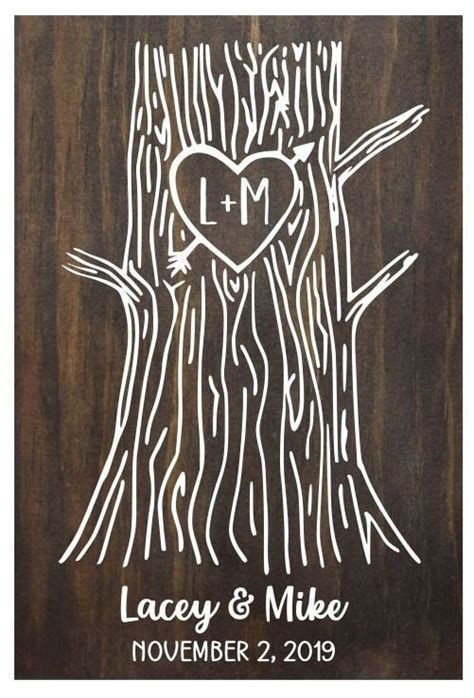 Tree Trunk With Love Birds Etsy