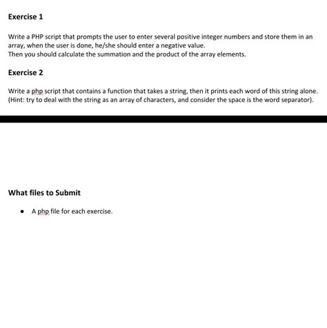 Solved Exercise 1 Write A Php Script That Prompts The User
