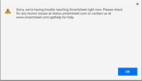 Smartsheet Error Even Though Sheet Is Functioning At Speed With No Other Issues Smartsheet