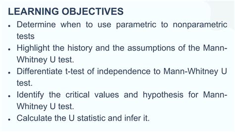 Mann Whitney U Test Nonparametric Test Pptx