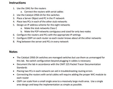 Solved Packet Tracer Lab OSPF Topology Objectives Chegg