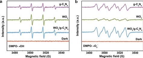 Epr Spectra Of Dmpo ·oh A And Dmpo ·o2 ⁻ B Of Wo3 G C3n4 In Dark