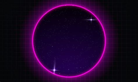 복사 공간 레이저 그리드 별이 빛나는 하늘 연기와 입자로 파란색과 보라색이 빛나는 신스웨이브 증기파 레트로웨이브 사이버 배경