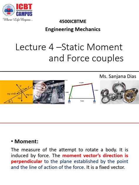 Lecture 4 Static Moment And Force Couples Pdf Torque Force