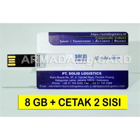 Jual FLASHDISK KARTU 8 GB CETAK 2 SISI REAL CAPACITY 34 000 Jakarta Selatan Armadadigicard