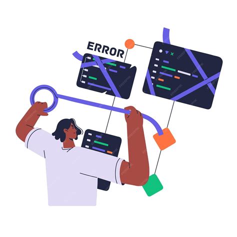 Premium Vector Software Engineer Fix Error In Code Concept Coder