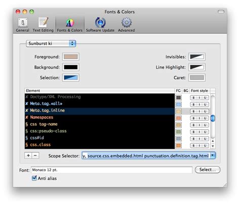 Themes Why Does Textmate Use A Different Highlighting For The Html Tag Stack Overflow