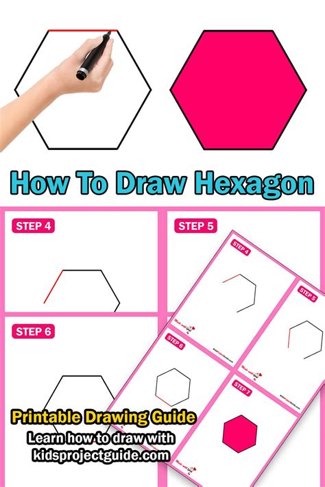 How To Draw A Hexagon Easy Step By Step Guide Draw A Hexagon Hexagon Teaching Drawing