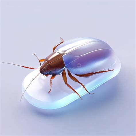 Icon Of Cockroach Glossy Glass Style Stock Illustration Illustration