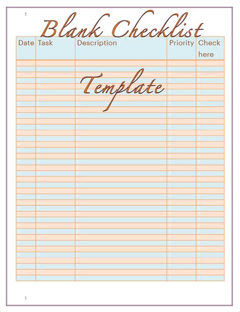 37 Blank Checklist Templates Free Word Excel Pdf Formats