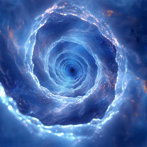 Blue Twisted Abstract Portal Premium Ai Generated Image