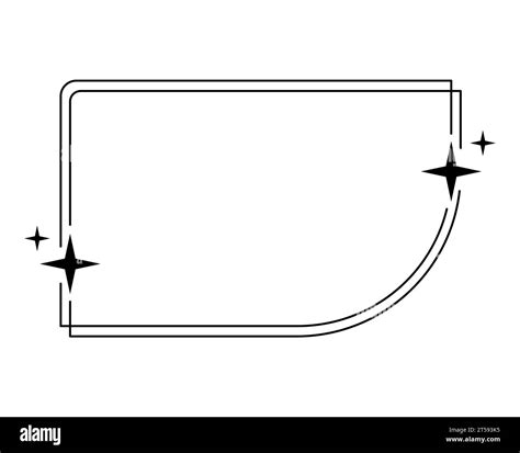Trendy Linear Frame With Stars Modern Minimalist Aesthetic Line