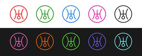 선 설정 천왕성 아이콘의 고대 점성술 상징은 흑백 배경에 분리되어 있습니다 점성술 행성 조디악과 점성술 기호입니다 벡터 0명에 대한 스톡 벡터 아트 및 기타 이미지 Istock