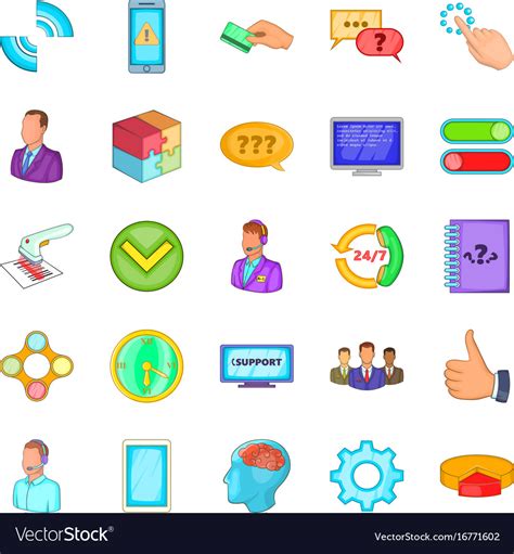 Internet Connection Icons Set Cartoon Style Vector Image