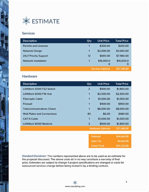 Network Cabling Sample Proposal Downloadable Template