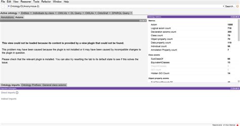 Axioms In Protege One Of The Windows Shows Missing Plugin Stack