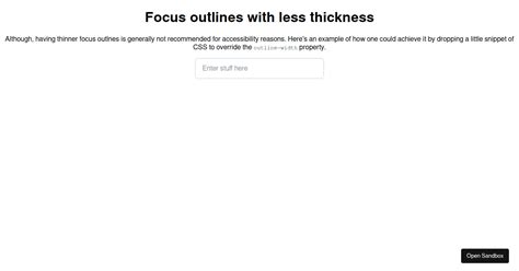 Thin Focus Outline Codesandbox