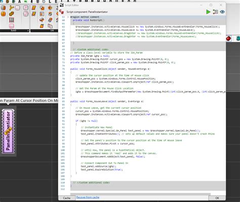 grasshopper c instantiate panel on wire drag release grasshopper