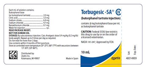 Torbugesic Sa Butorphanol Tartrate Solution