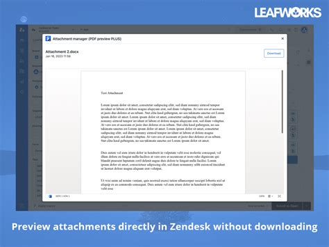 attachments manager app integration with zendesk support