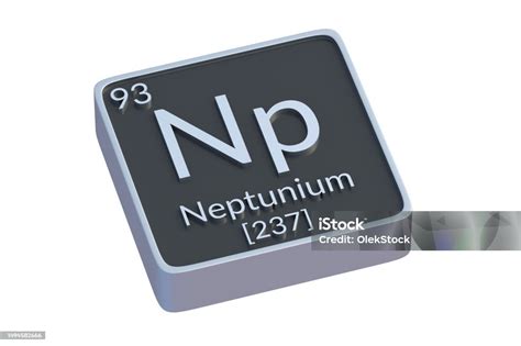 Neptunium Np Chemical Element Of Periodic Table Isolated On White Background Metallic Symbol Of