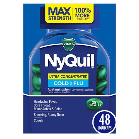 Nyquil Ultra Concentrated Cold And Flu Liquicaps 48 Ct Locatel