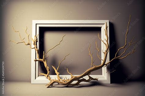 Branches Of Tree Roots Frame An Empty Frame Ai Generated Stock