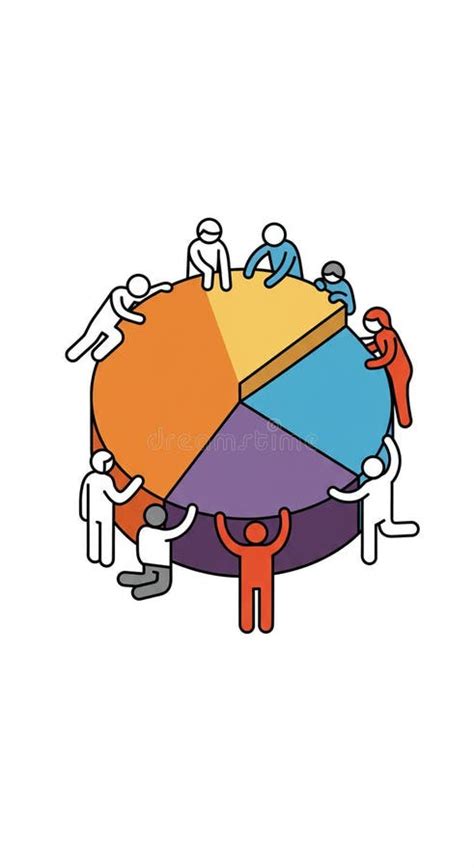 Circular Pie Chart Divided Into Four Segments With Different Colors Orange Yellow Blu Stock