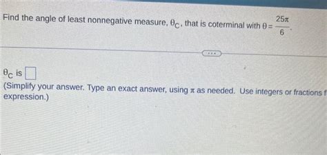Solved Find the angle of least nonnegative measure θC that Chegg