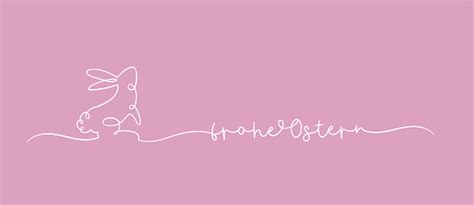 독일어로 된 텍스트로 그리는 재미있는 토끼 한 줄 행복한 부활절 배너 카드 배경 화면에 대 한 귀여운 부활절 디자인 개체 그룹에 대한 스톡 벡터 아트 및 기타 이미지