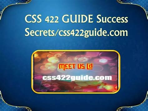 Ppt Css 422 Guide Success Secrets Powerpoint